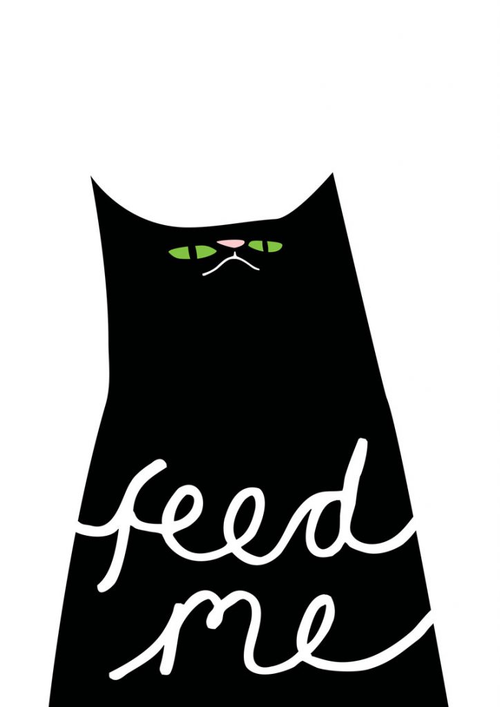 Feed Me cat vector illustration - sixsixninenine