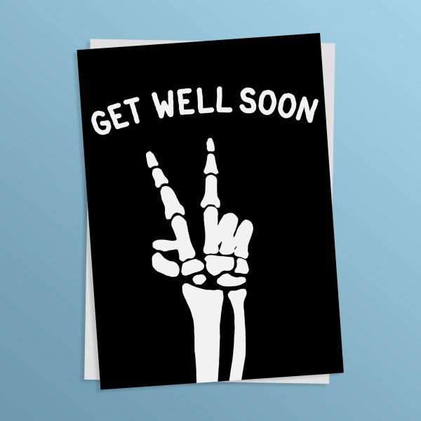 Get Well Soon two fingers up card - sixsixninenine