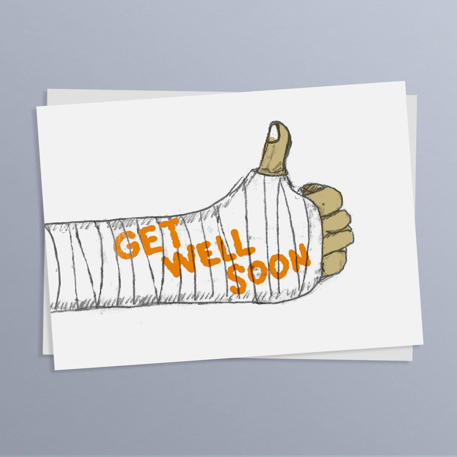 Get Well Soon thumbs up broken arm get well soon card - sixsixninenine