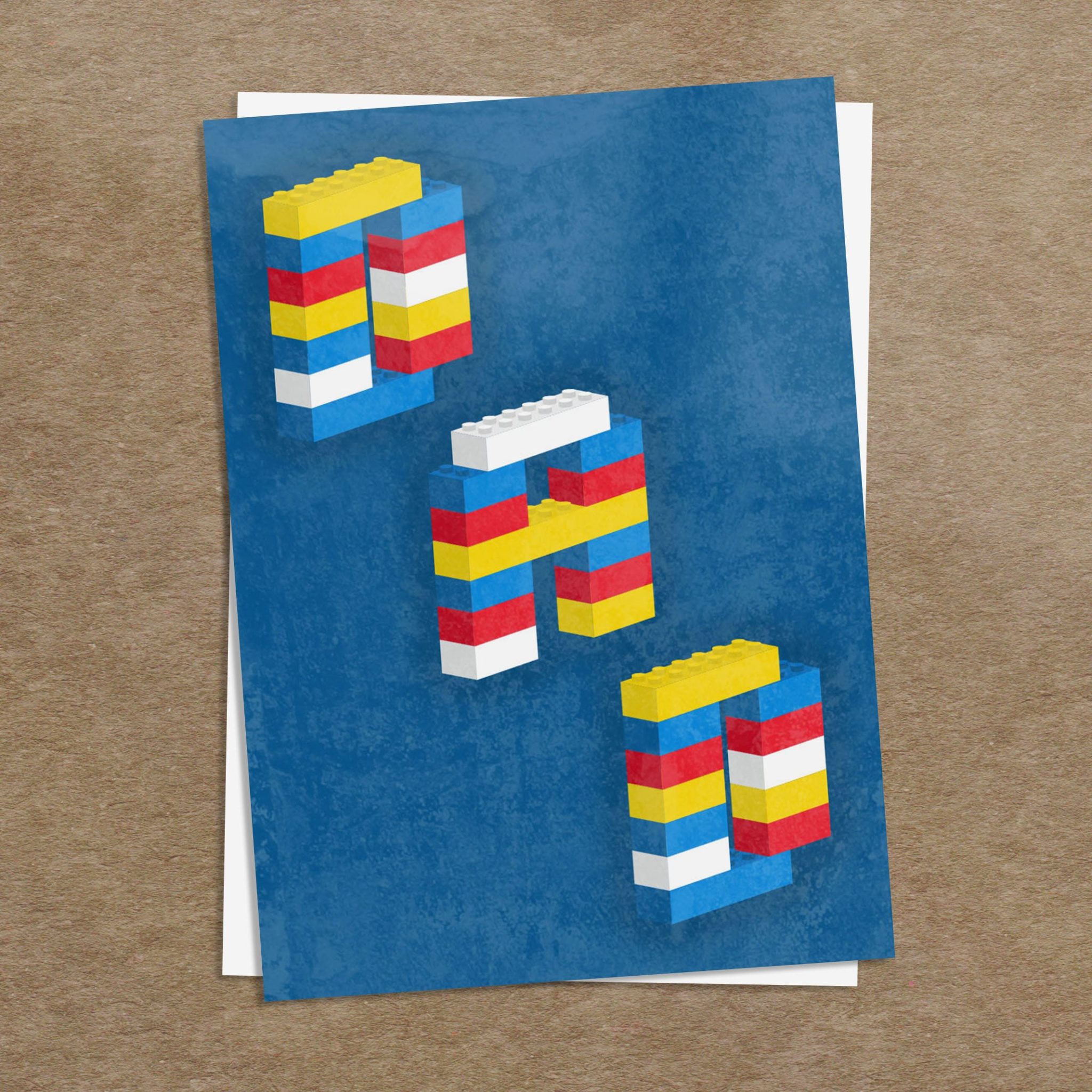 Dad Happy Fathers Day Lego Brick Birthday Card - sixsixninenine