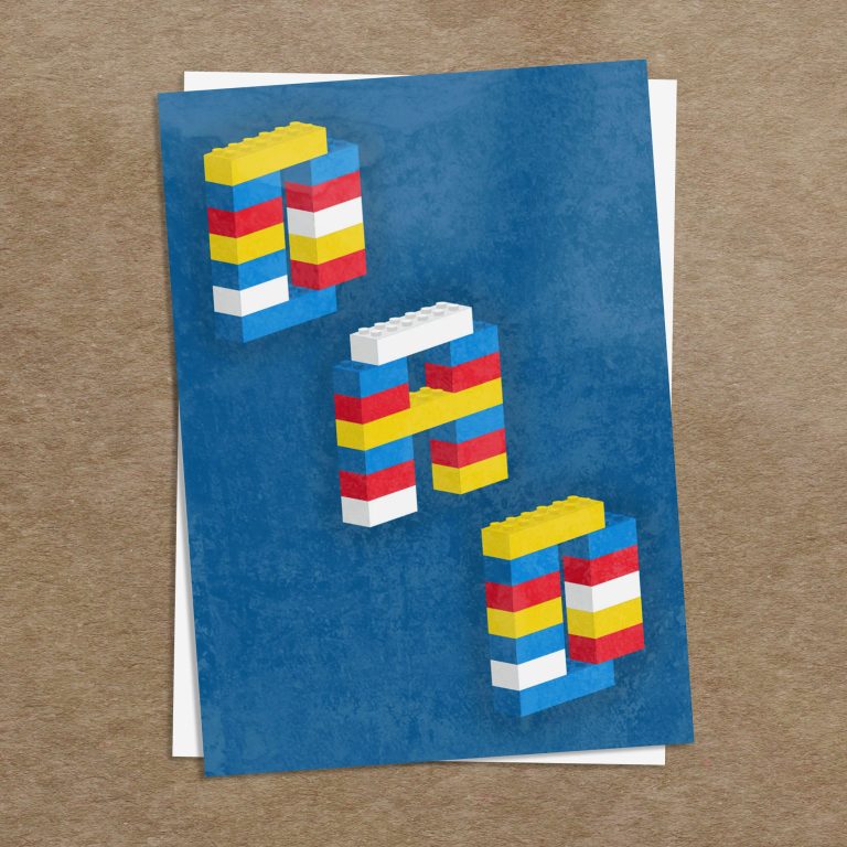 Dad Happy Fathers Day Lego Brick Birthday Card - sixsixninenine